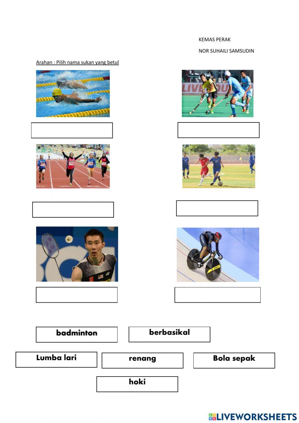 Sukan interactive exercise for preschool | Live Worksheets