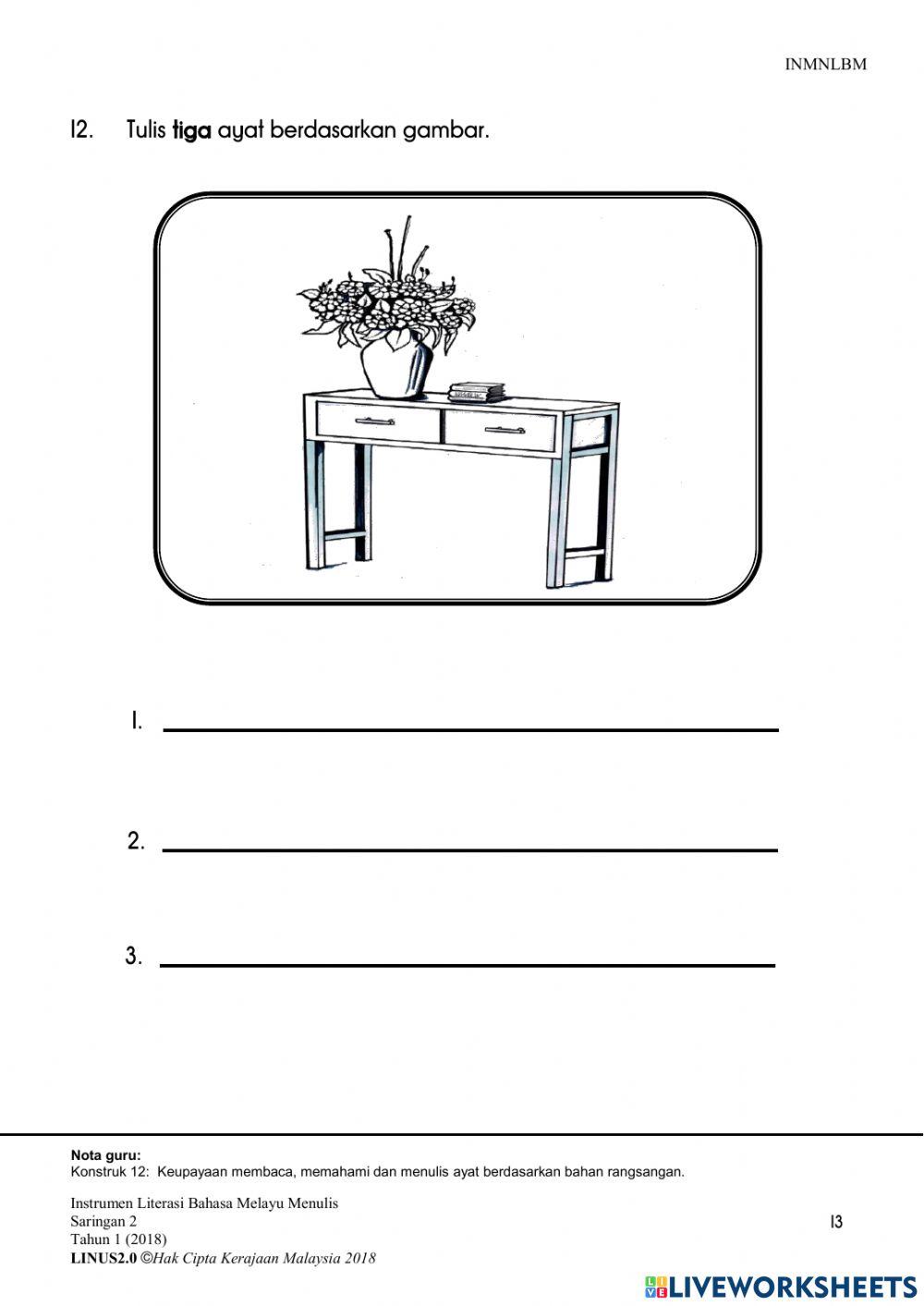 1511647 | BAHAGIAN 2 - instrumen MENULIS literasi tahun 1