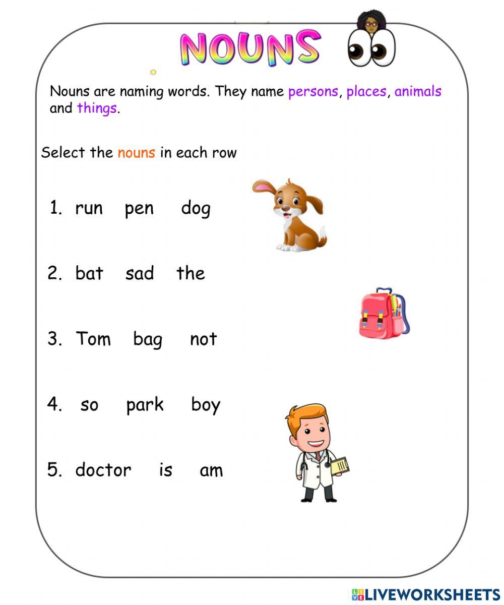Nouns online exercise for 1 | Live Worksheets