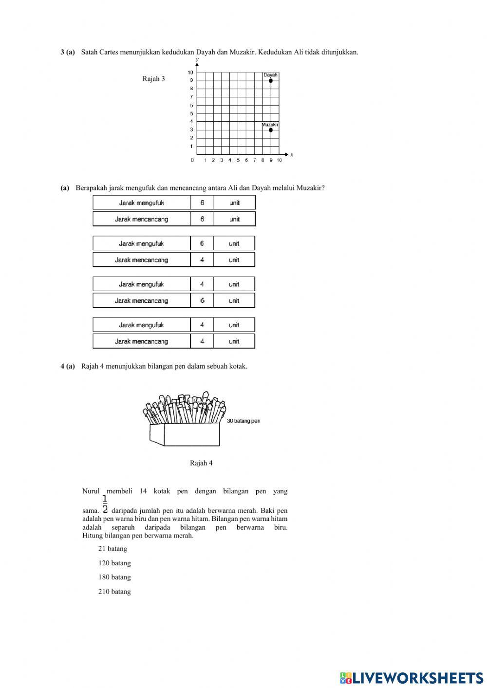 Kertas 2 interactive exercise for tahun 6 | Live Worksheets