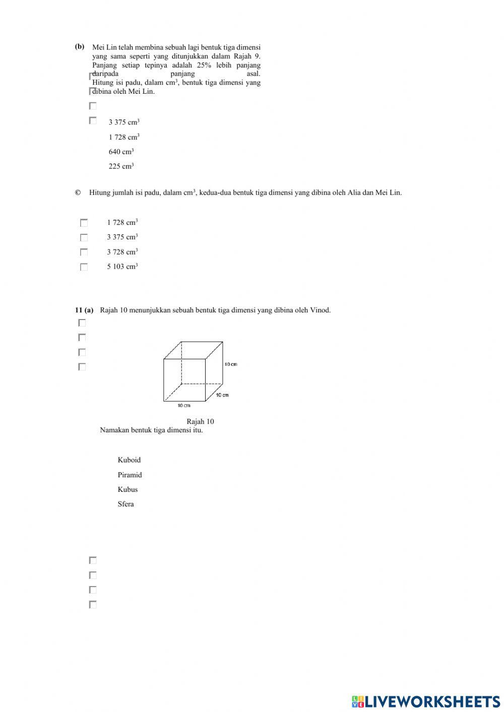 Kertas 2 interactive exercise for tahun 6 | Live Worksheets