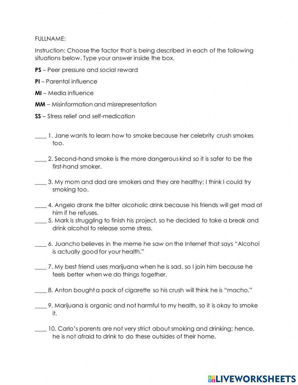 Gateaway drugs | Free Interactive Worksheets | 1512453