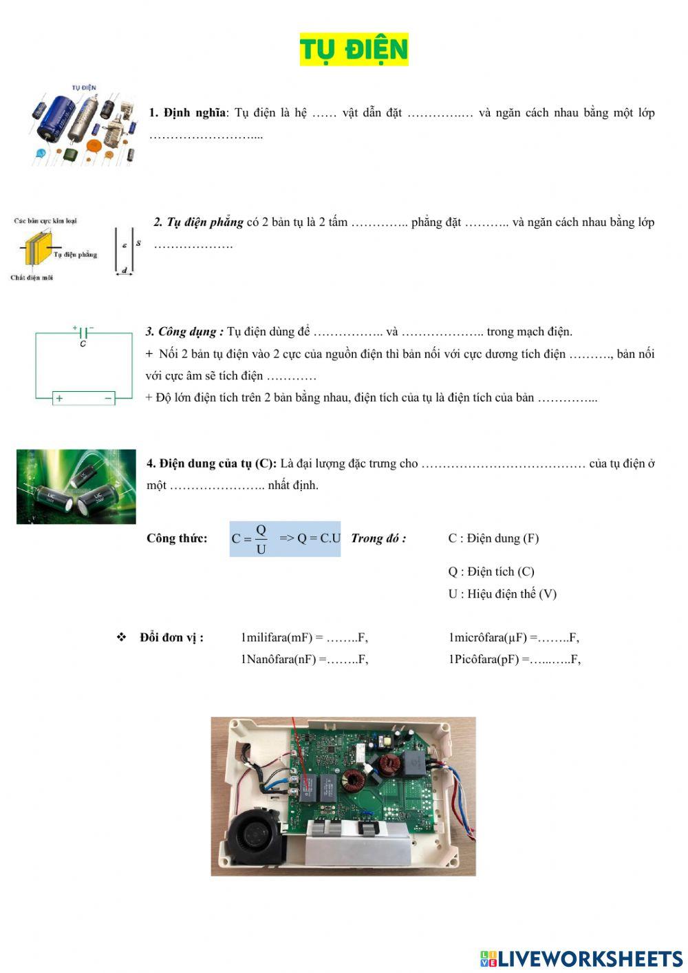 1512570 | Tụ điện | thuynhana2 | LiveWorksheets