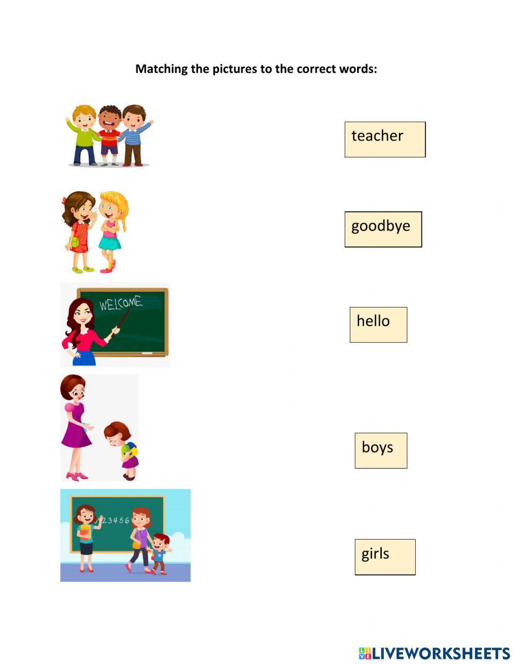 Greeting interactive exercise for Grade 1 | Live Worksheets