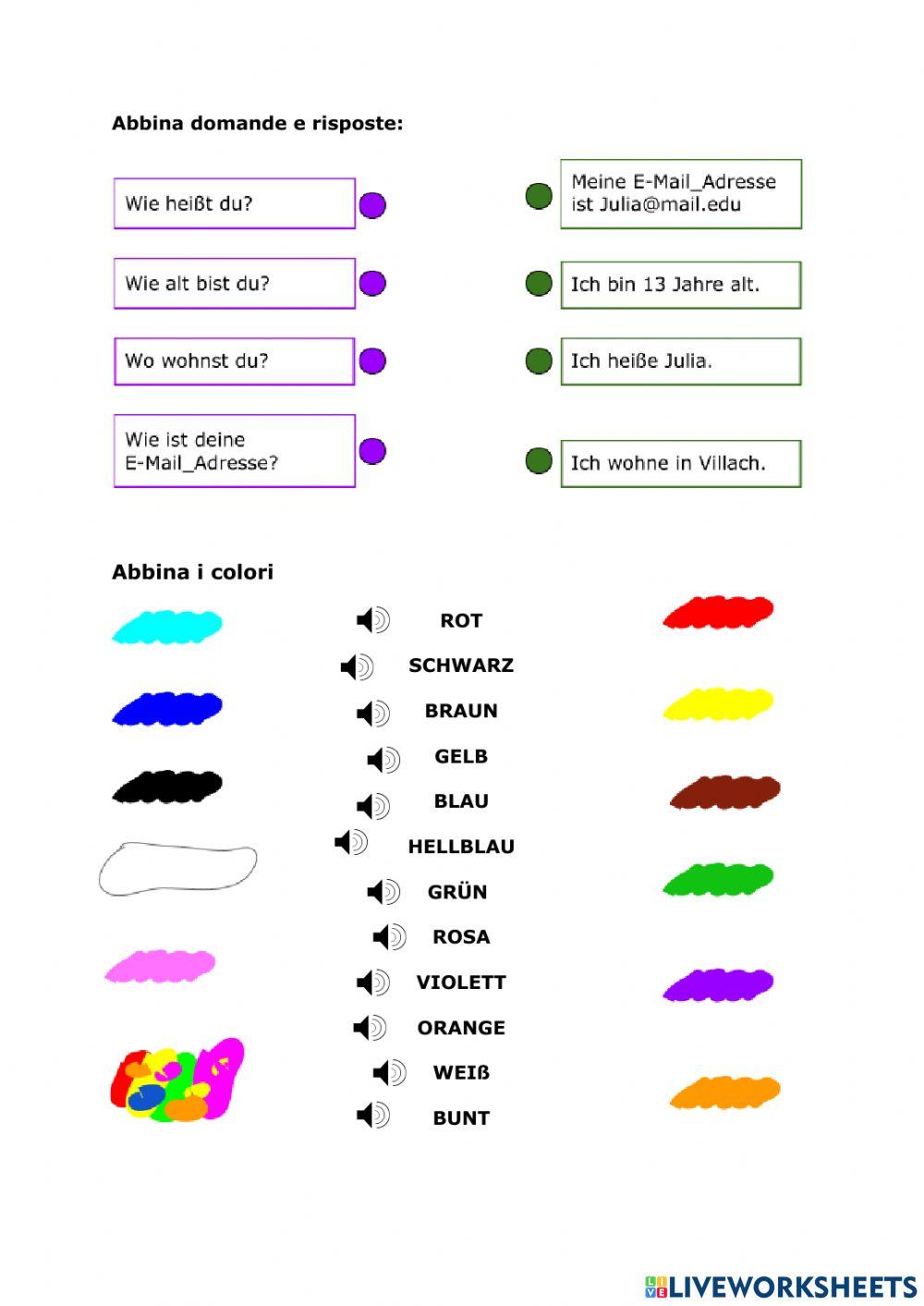 Zahlen, Farben (Numeri, colori, presentazioni) worksheet | Live Worksheets