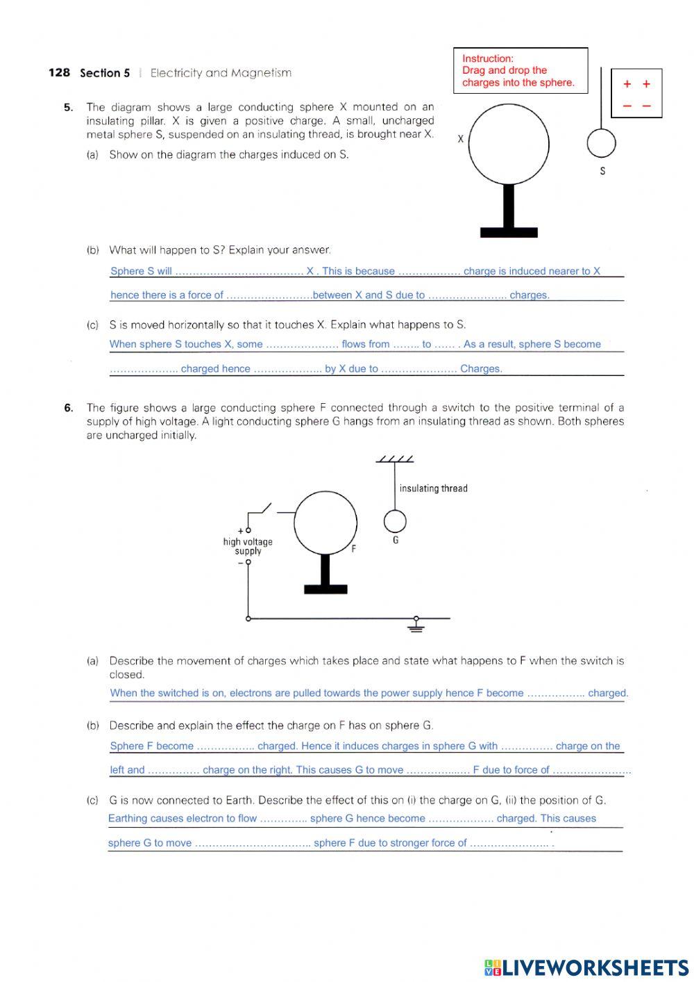 ELECTROSTATIC CHARGING 4271844 | mazhm | LiveWorksheets