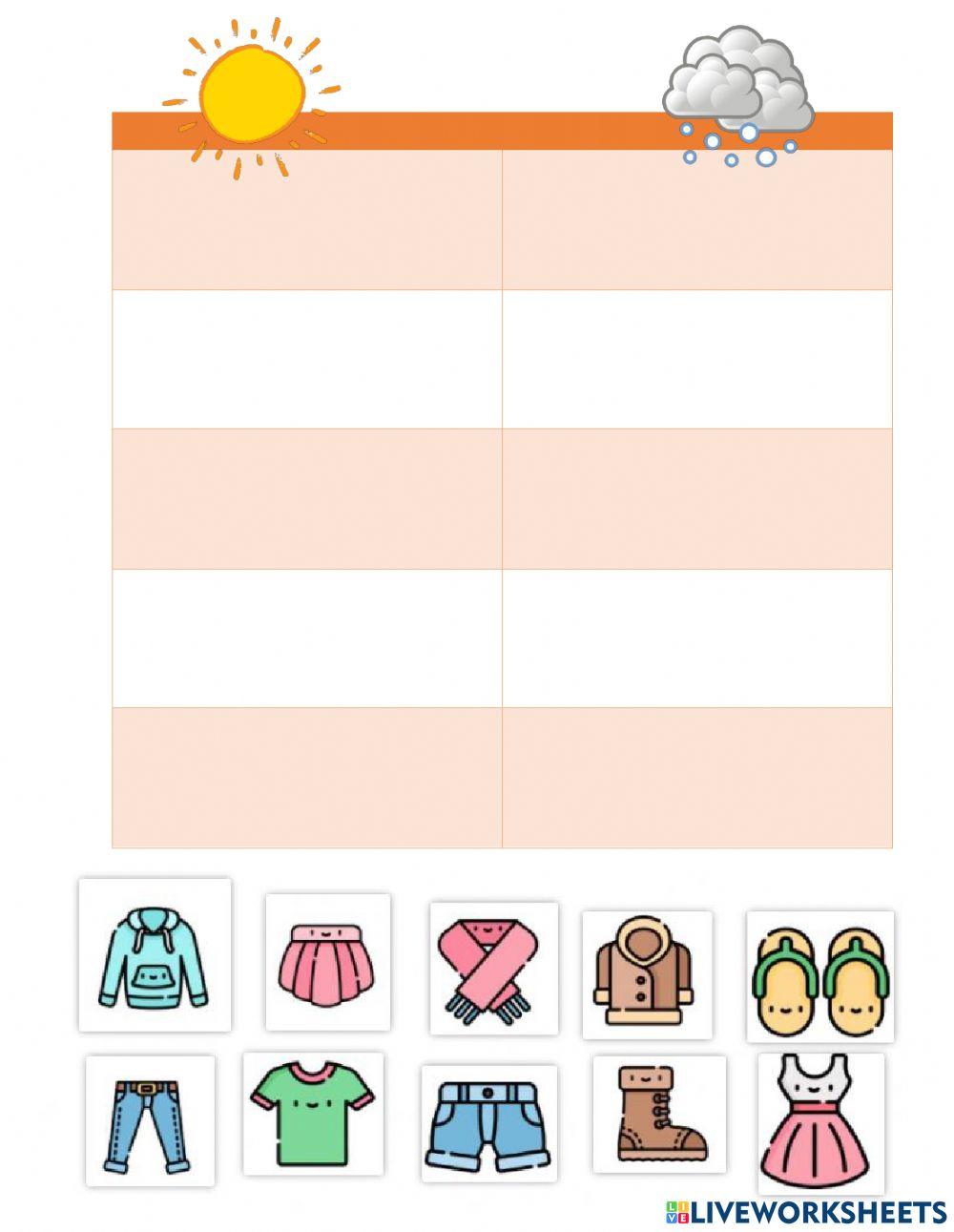 Clothes | Free Interactive Worksheets | 1512938