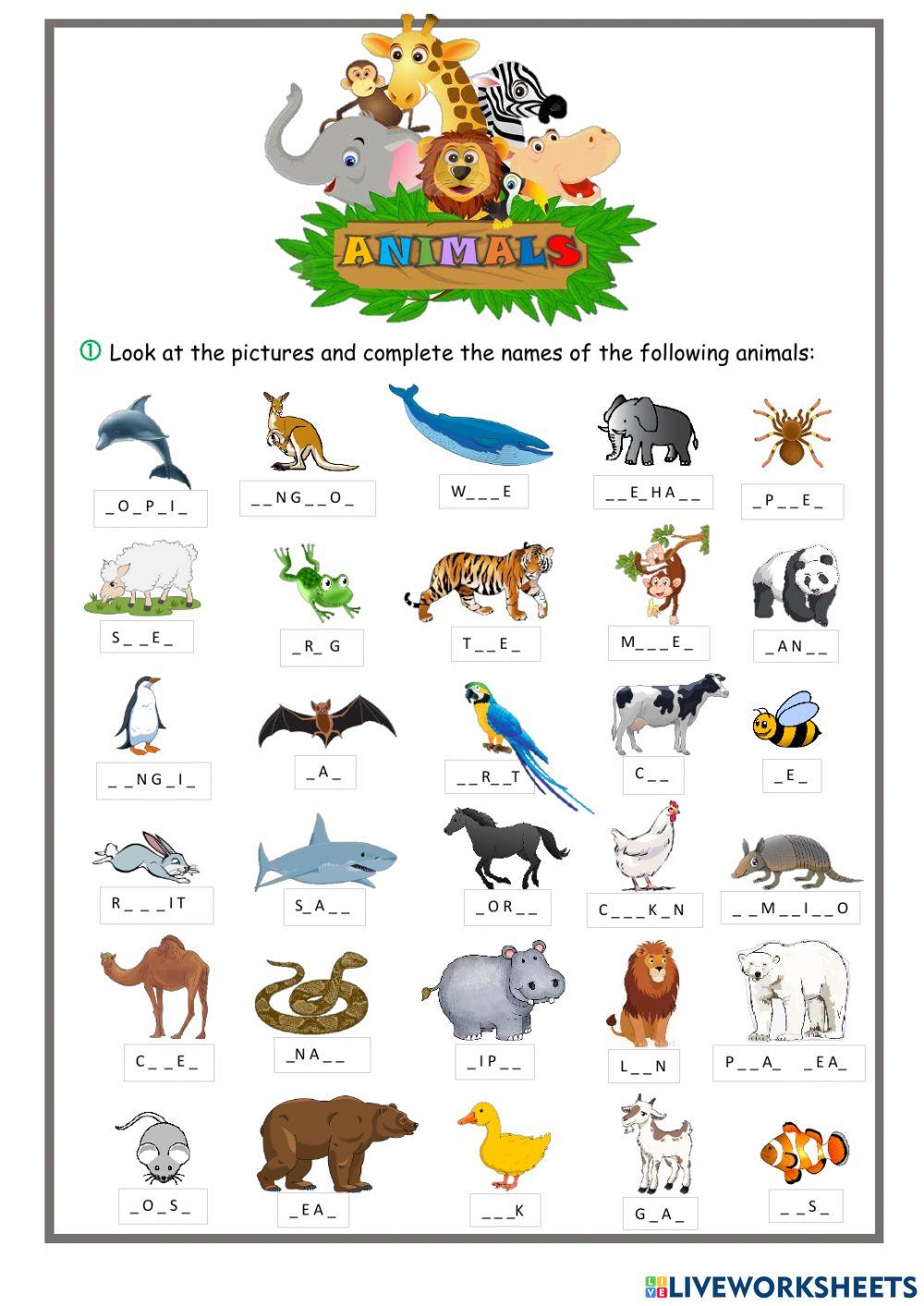 Animals | Free Interactive Worksheets | 1513200