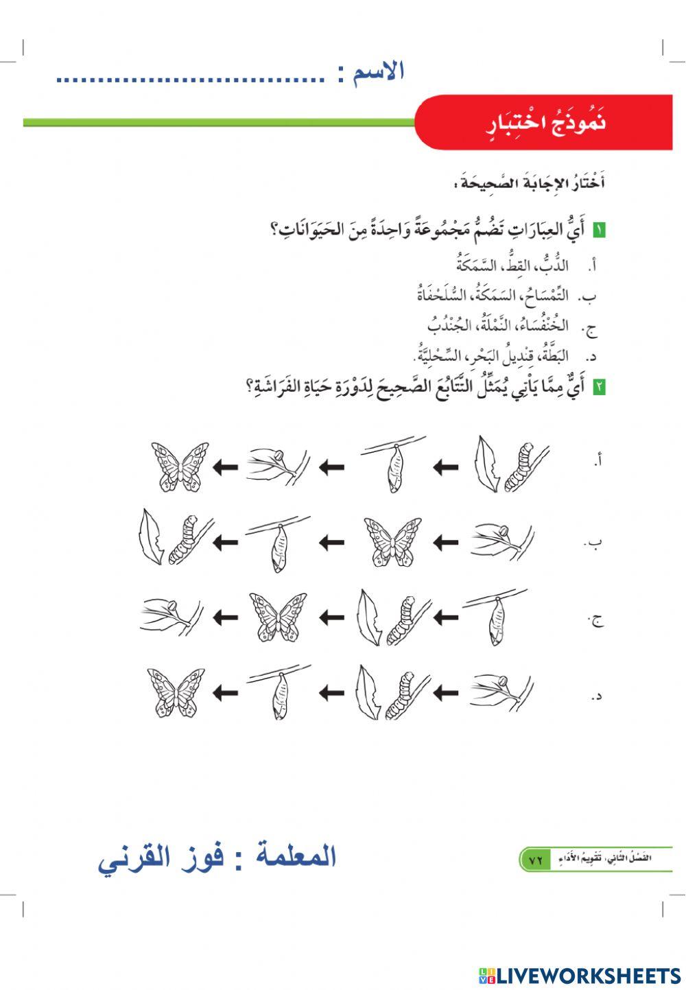 مراجعة الفصل ال… | Free Interactive Worksheets | 1513598