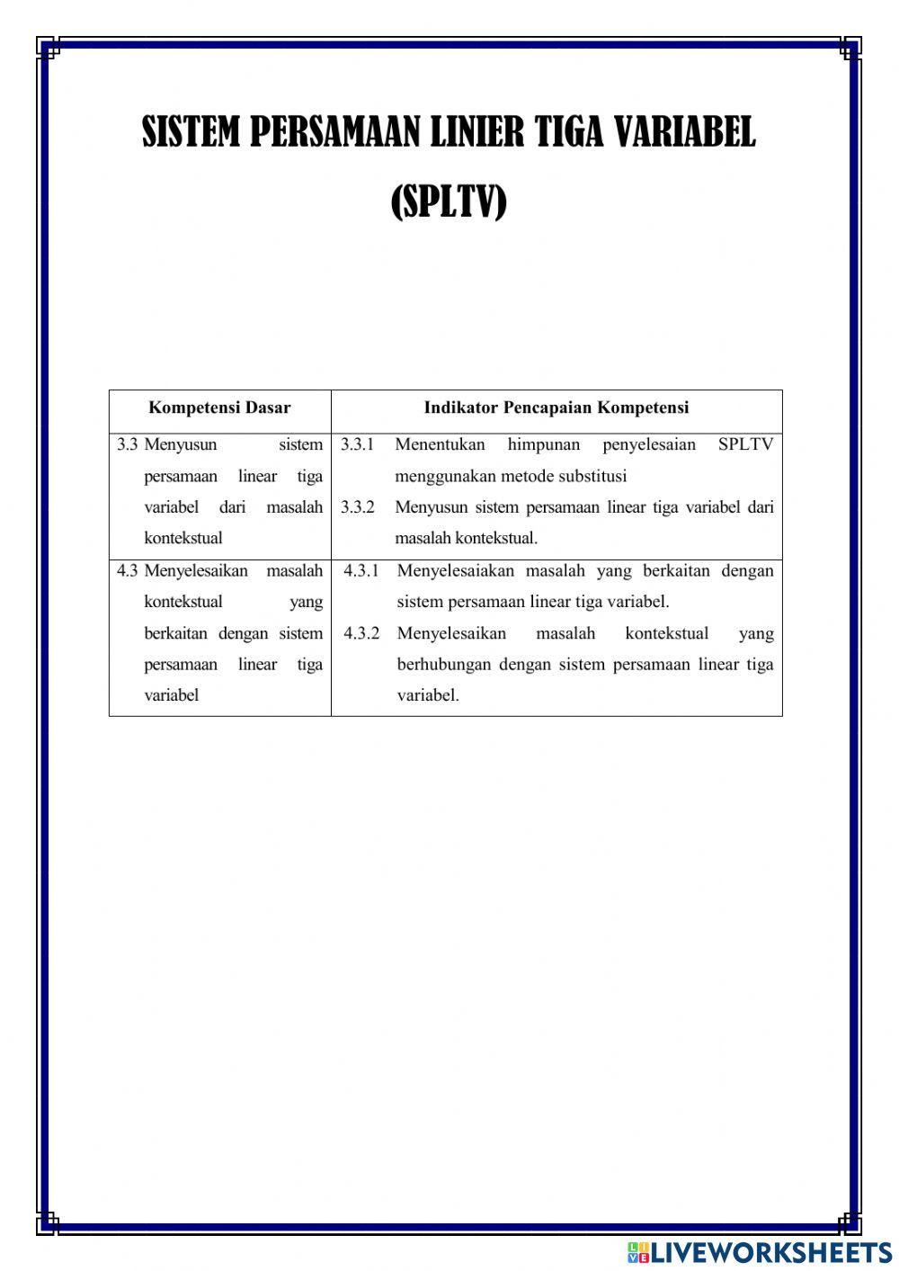 Spltv online activity for X | Live Worksheets
