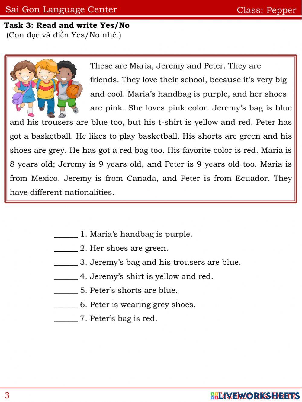 Homework-class Pepper (Oct 11th) worksheet | Live Worksheets