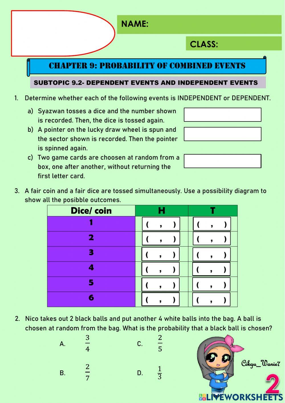 Dependent Events And Independent Events Worksheet Live Worksheets dependent-events-and-independent-events-worksheet-live-worksheets