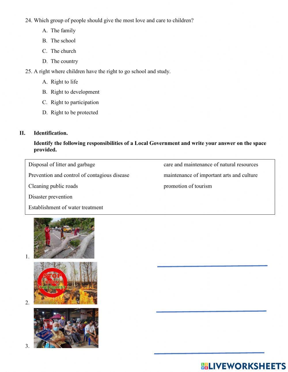 Social 5 - Final test online exercise for | Live Worksheets