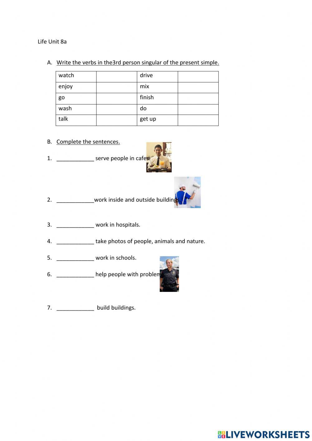 Life Unit 8a worksheet | Live Worksheets
