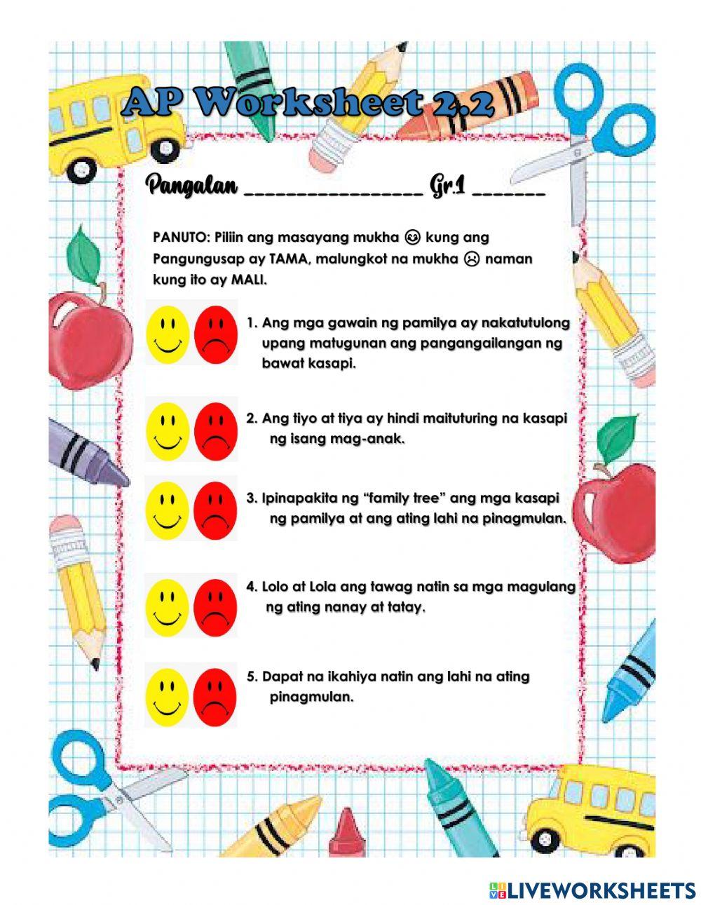 Mga Kasapi Ng Pamilya Exercise Live Worksheets - vrogue.co