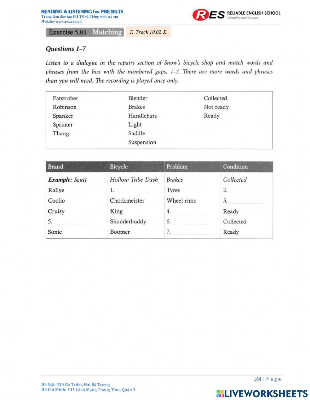 RL For Pre Les 10 (1) worksheet | Live Worksheets