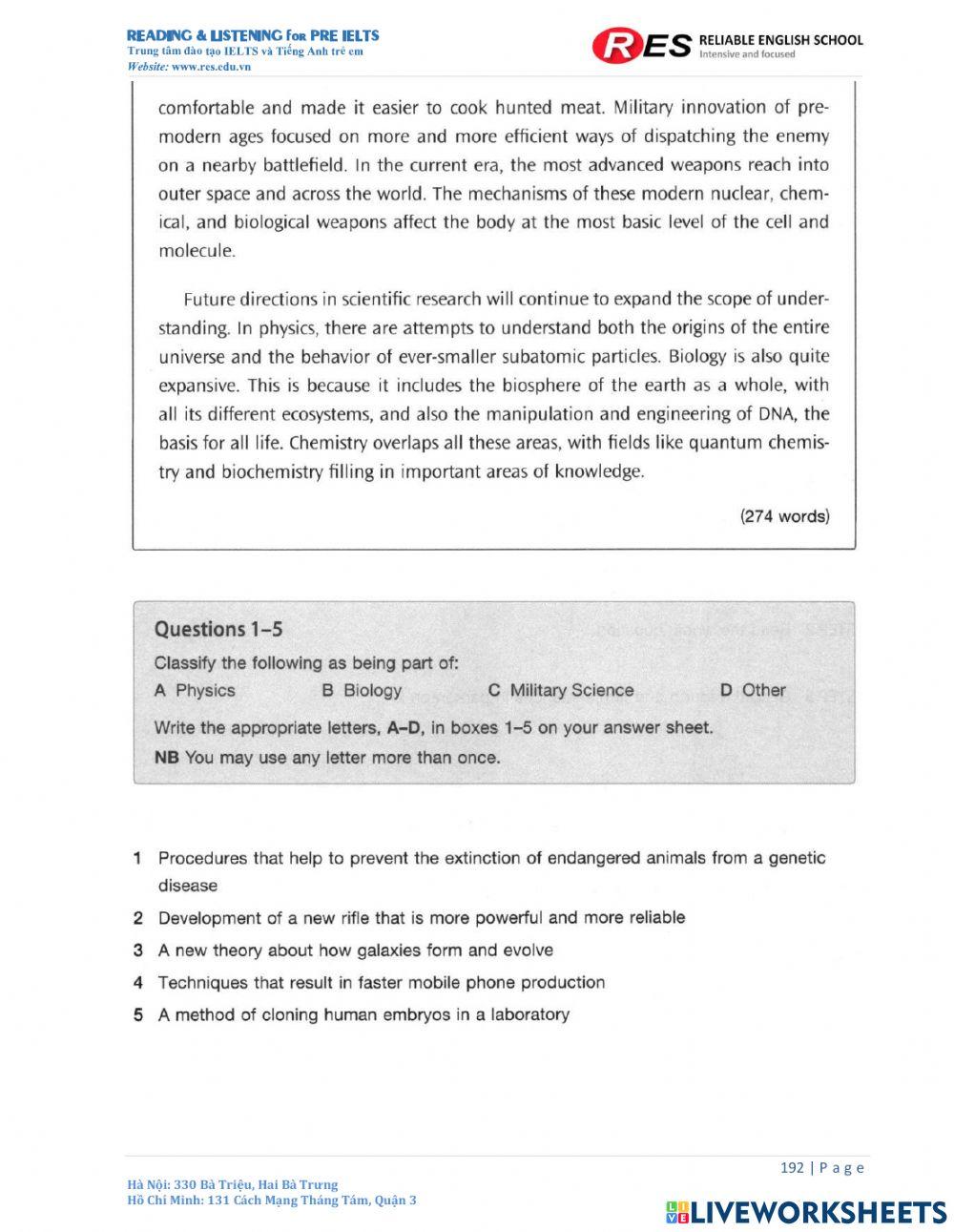 RL For Pre Les 10 (2) worksheet | Live Worksheets