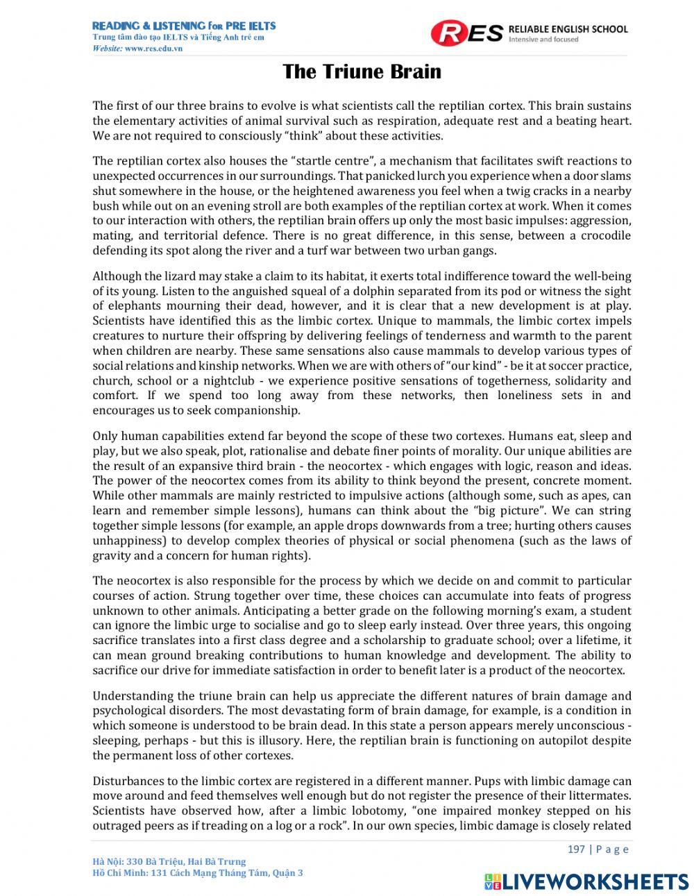 RL For Pre Les 10 (2) worksheet | Live Worksheets