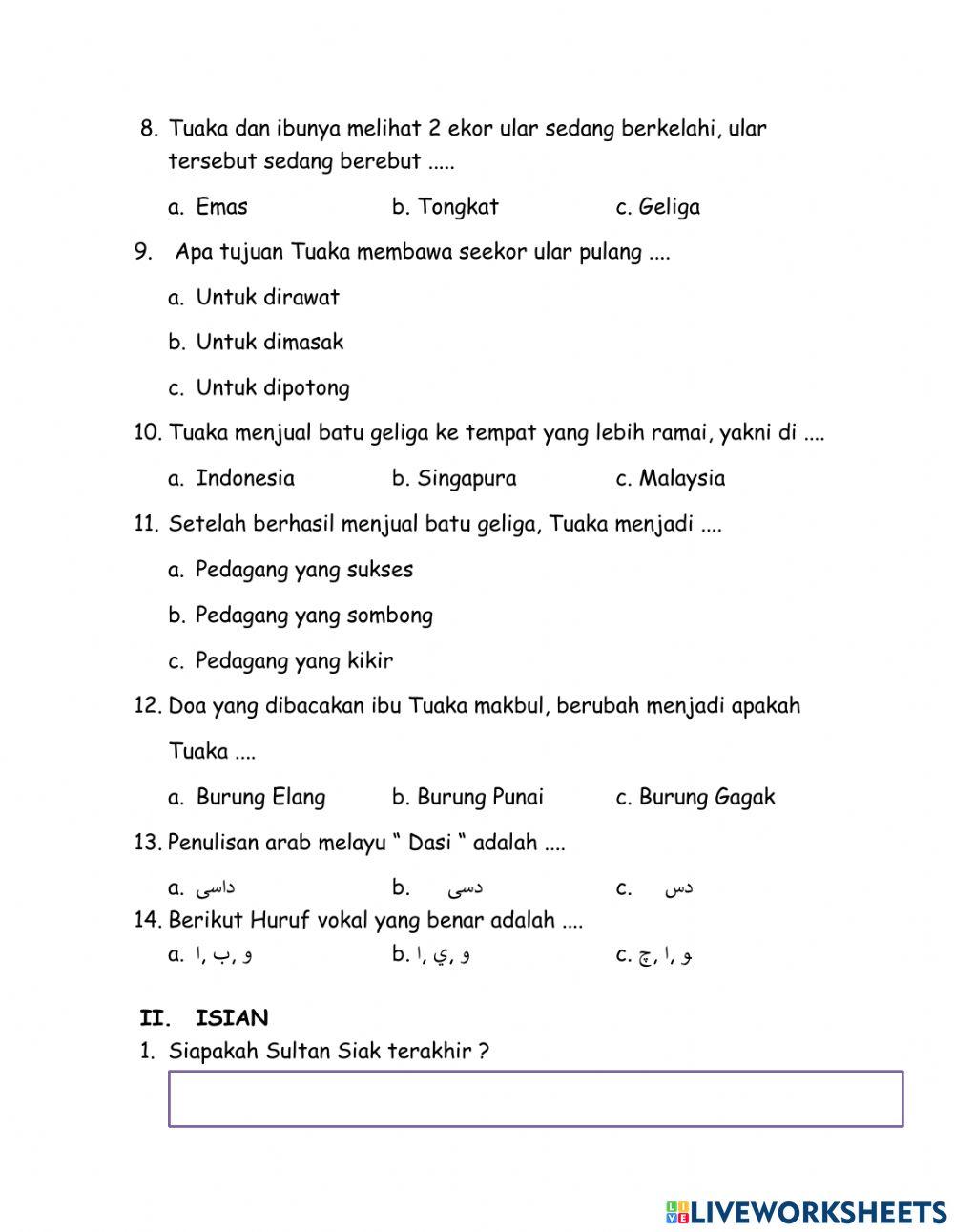 Mid bmr p2 worksheet | Live Worksheets