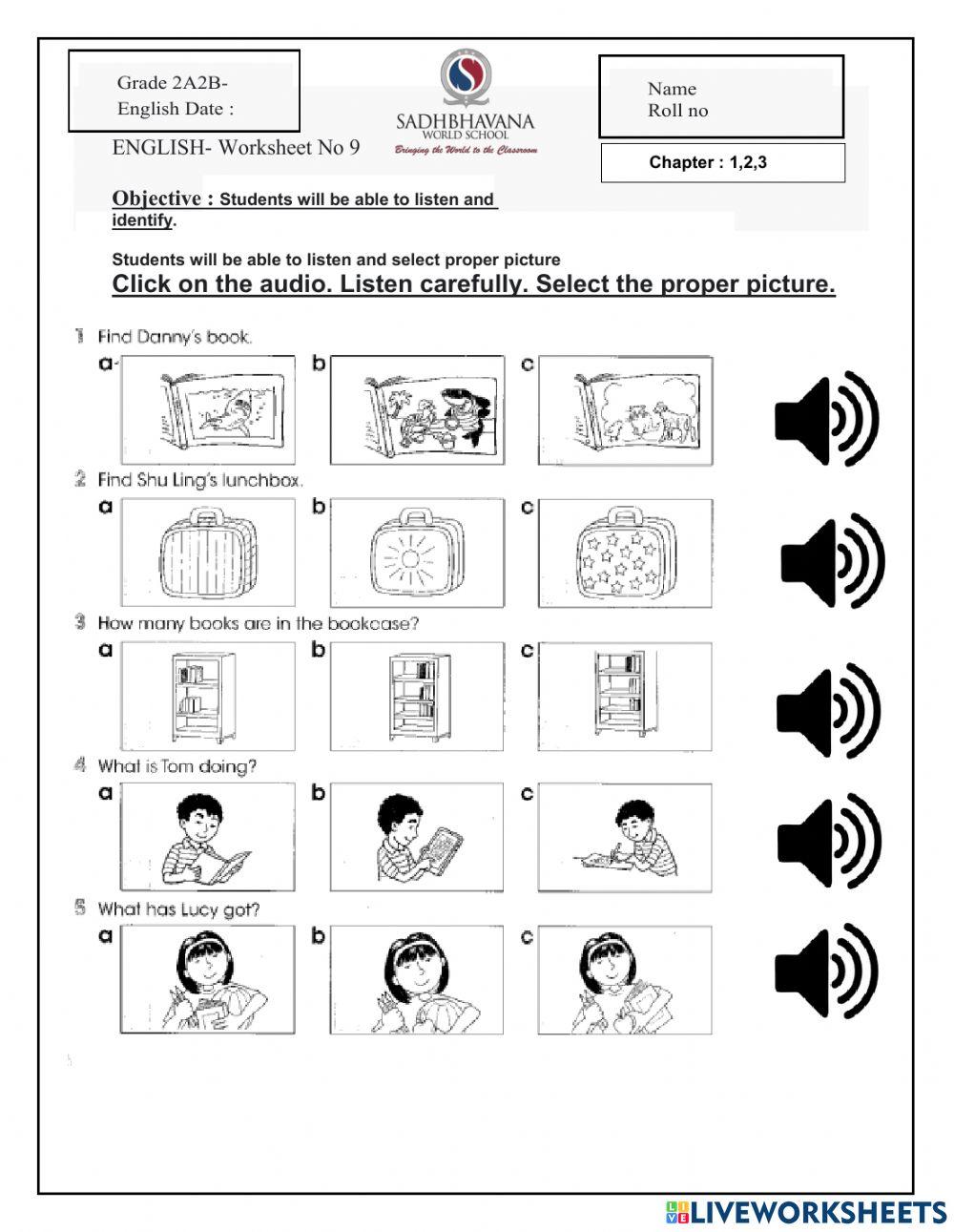 English Listening online exercise | Live Worksheets