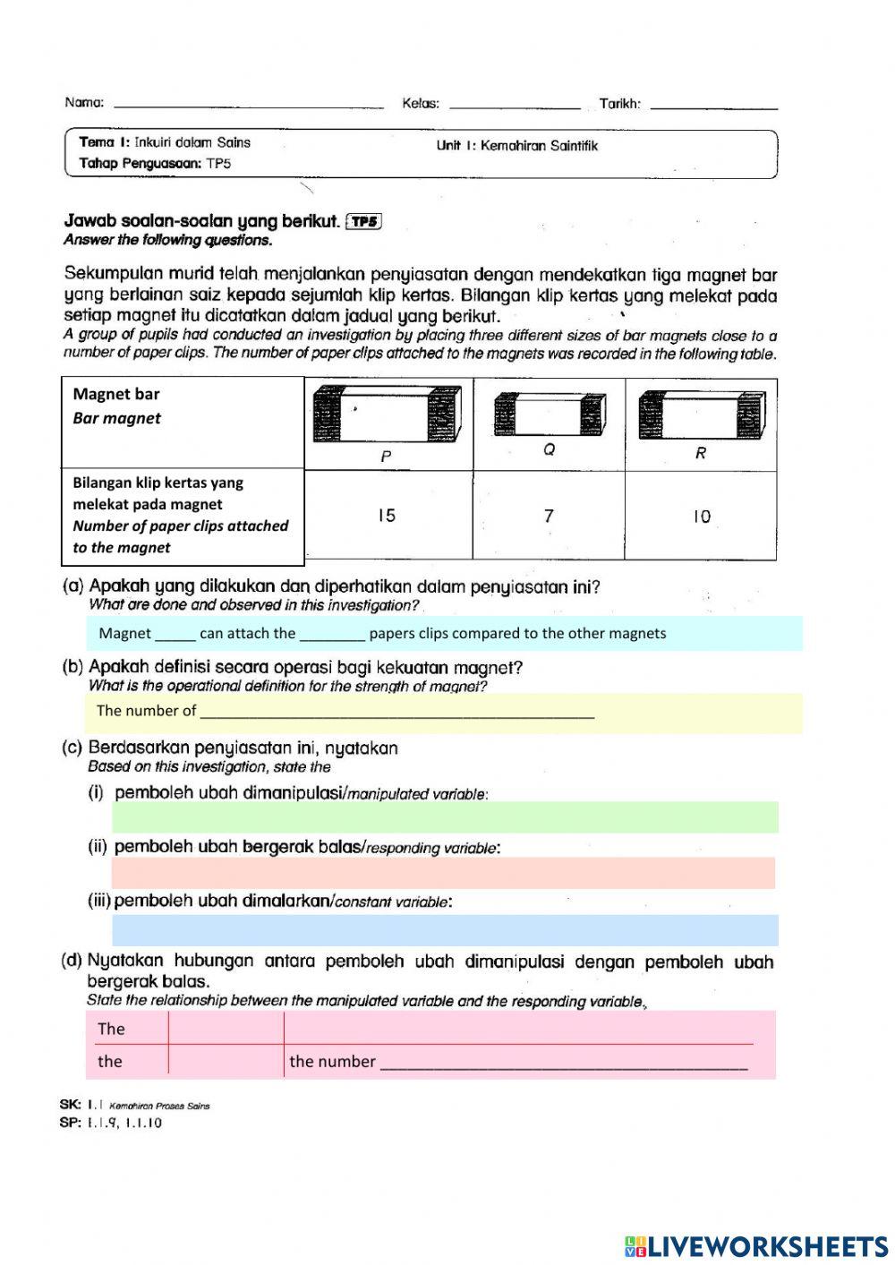Revision: Science Process Skills 1517056 | jimie asmara