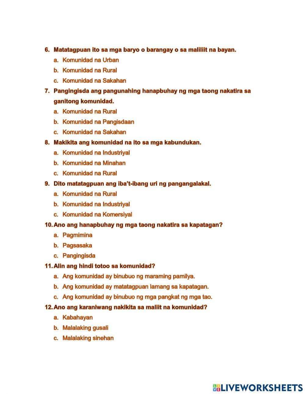 Ang Konsepto Ng Komunidad Worksheet Live Worksheets - vrogue.co Ang Konsepto Ng Komunidad Worksheet Live Worksheets - vrogue.co