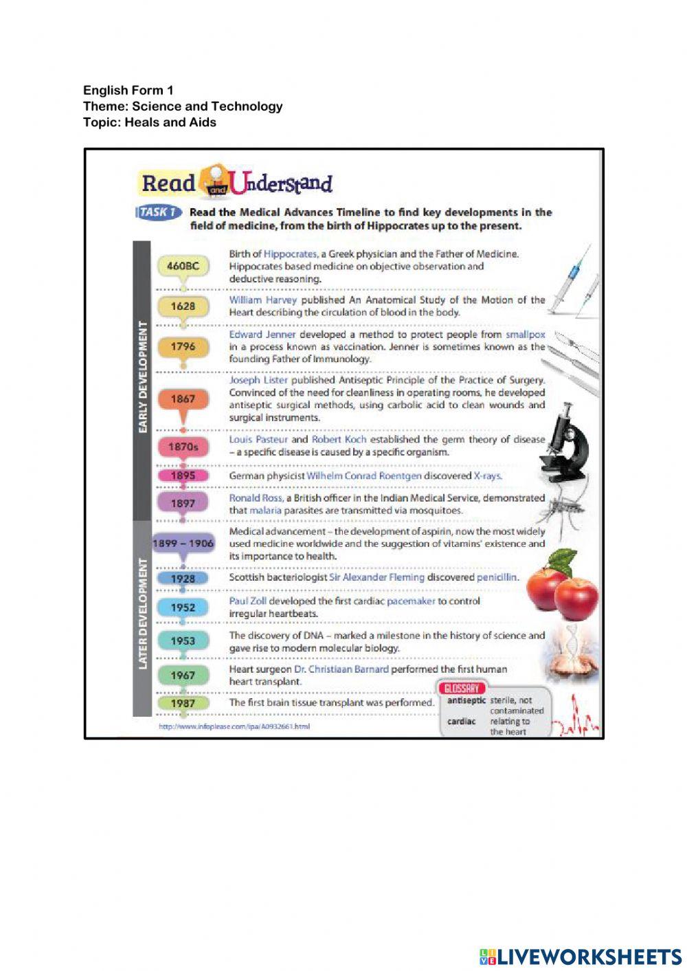 Heals and Aids -Science and Technology worksheet | Live Worksheets