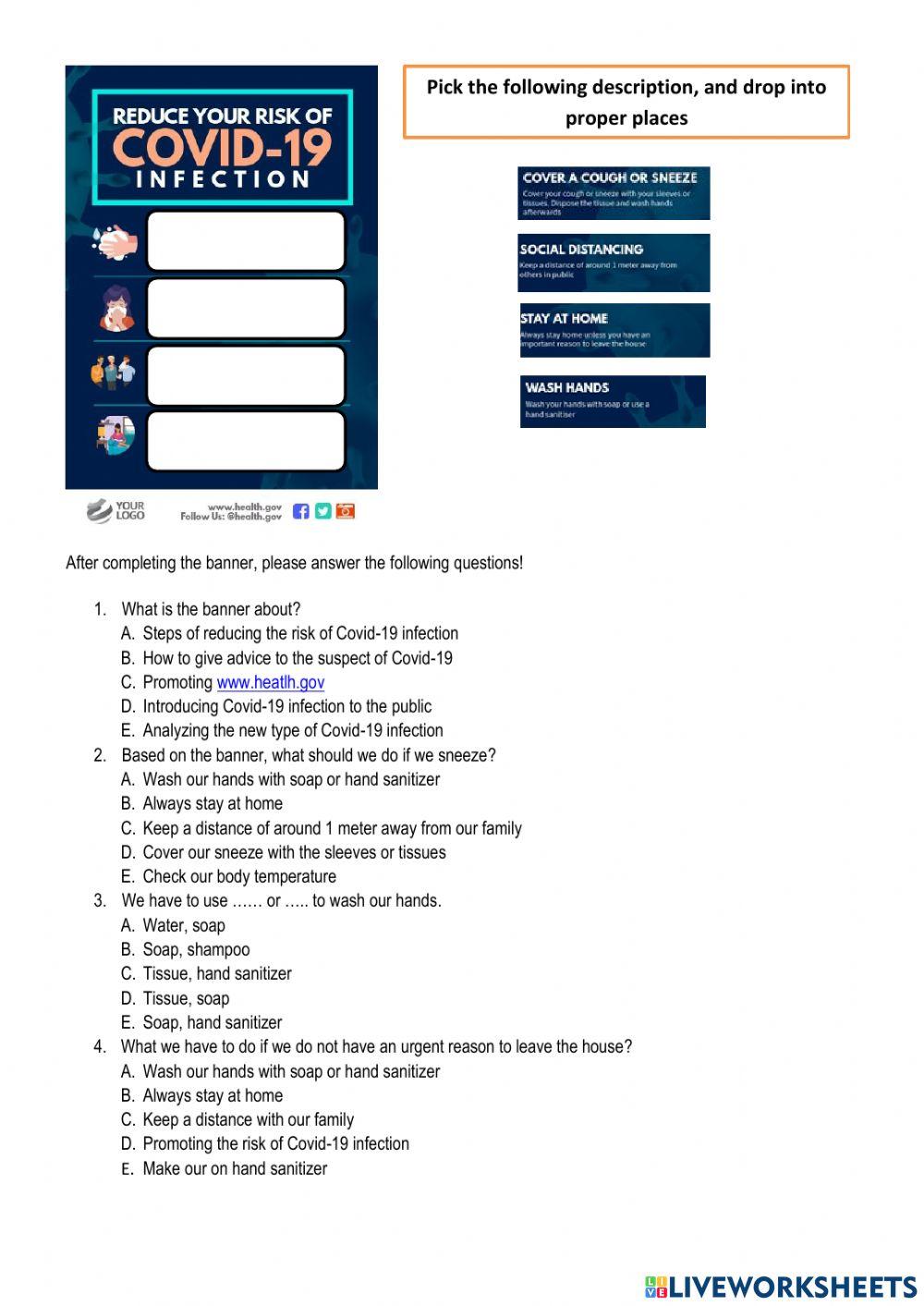 Banner worksheet | Live Worksheets