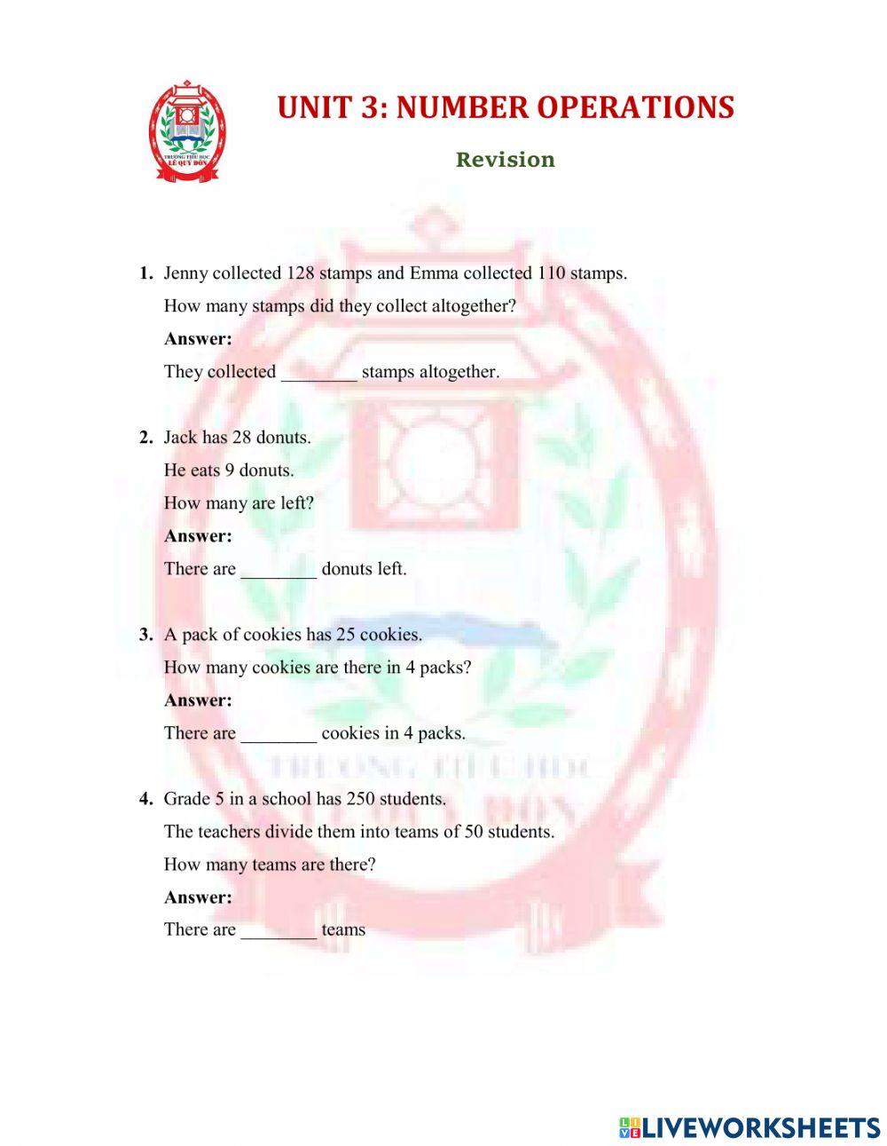 M5 U3 Revision worksheet | Live Worksheets