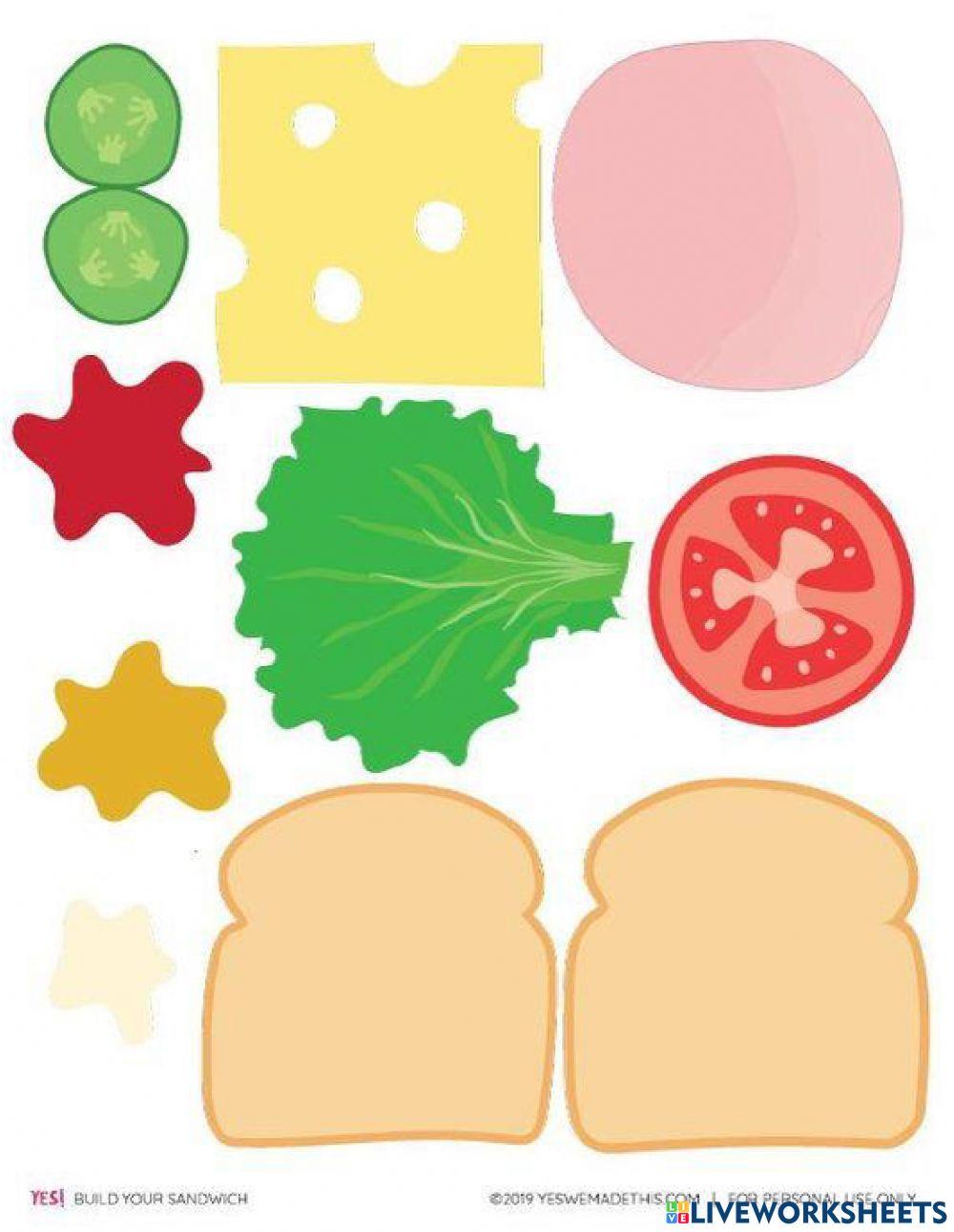 make your sandwich 5203947 | claudia | Live Worksheets