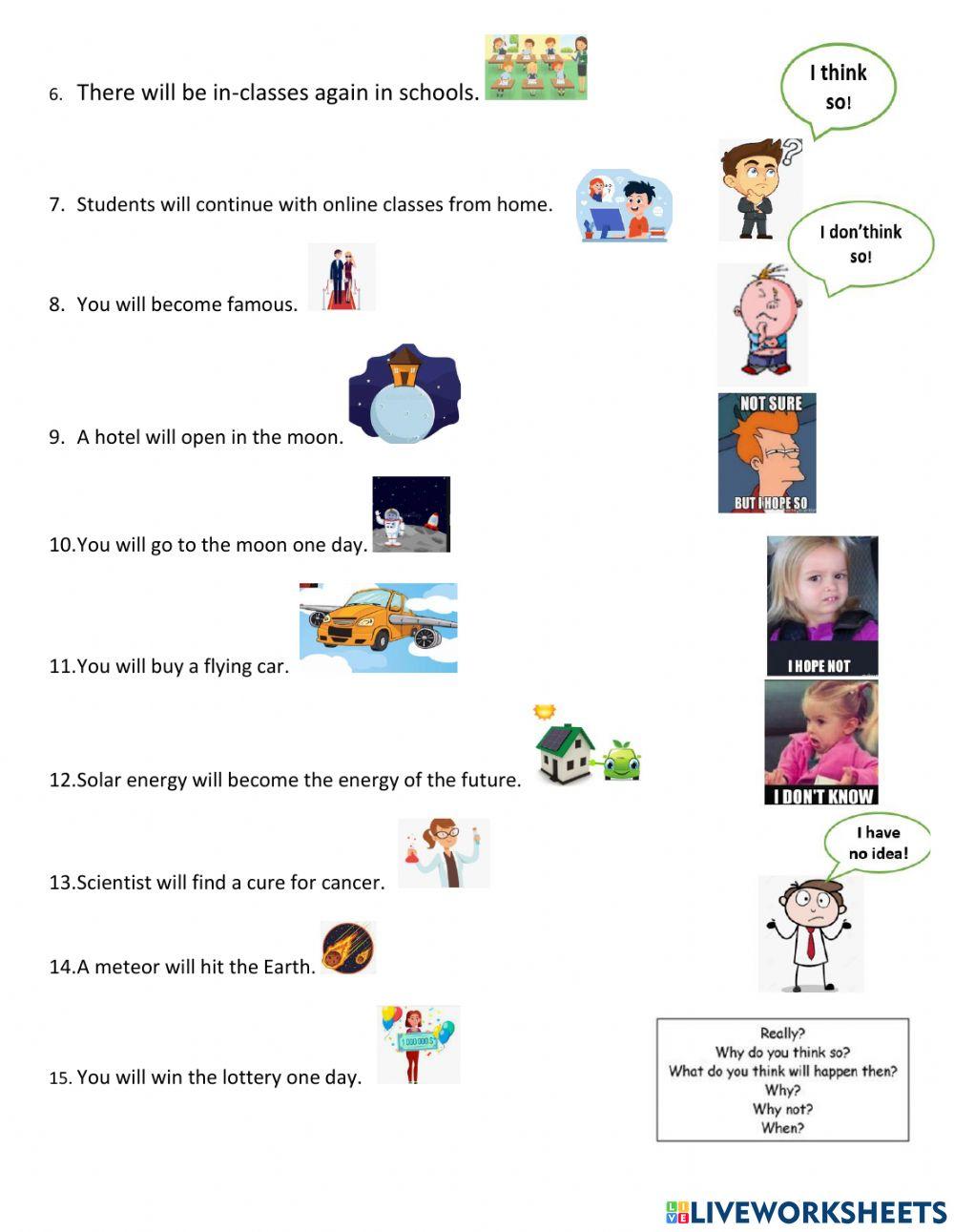 Will speaking 2 worksheet | Live Worksheets