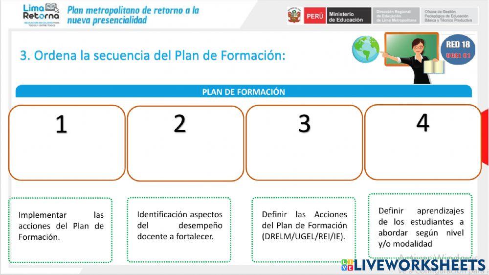 RED18 PLAN METROPOLITANO-LIMA RETORNA worksheet | Live Worksheets