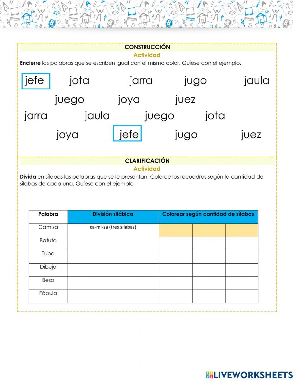 Tarea español worksheet | Live Worksheets