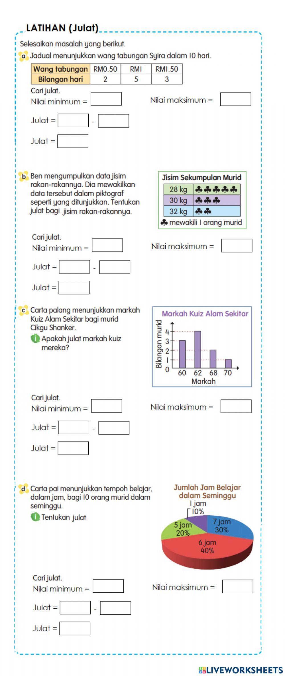 Kenali Julat worksheet | Live Worksheets