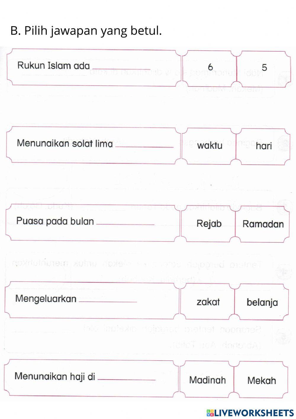 Latihan Rukun I… | Free Interactive Worksheets | 3442174