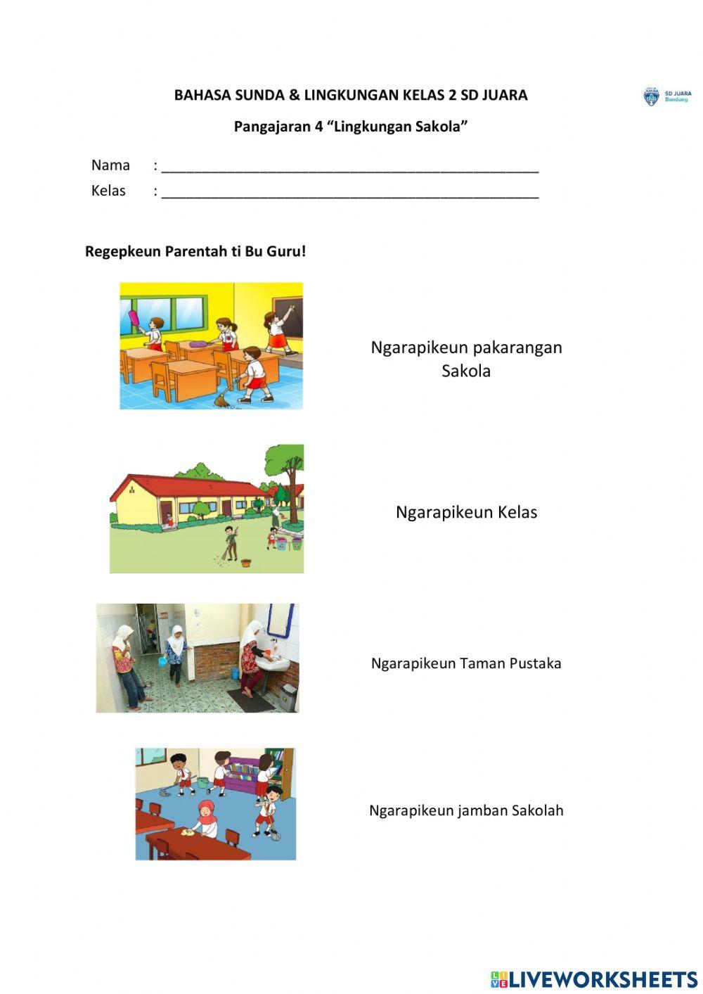 Bahasa Sunda Lingkungan Sakola activity | Live Worksheets
