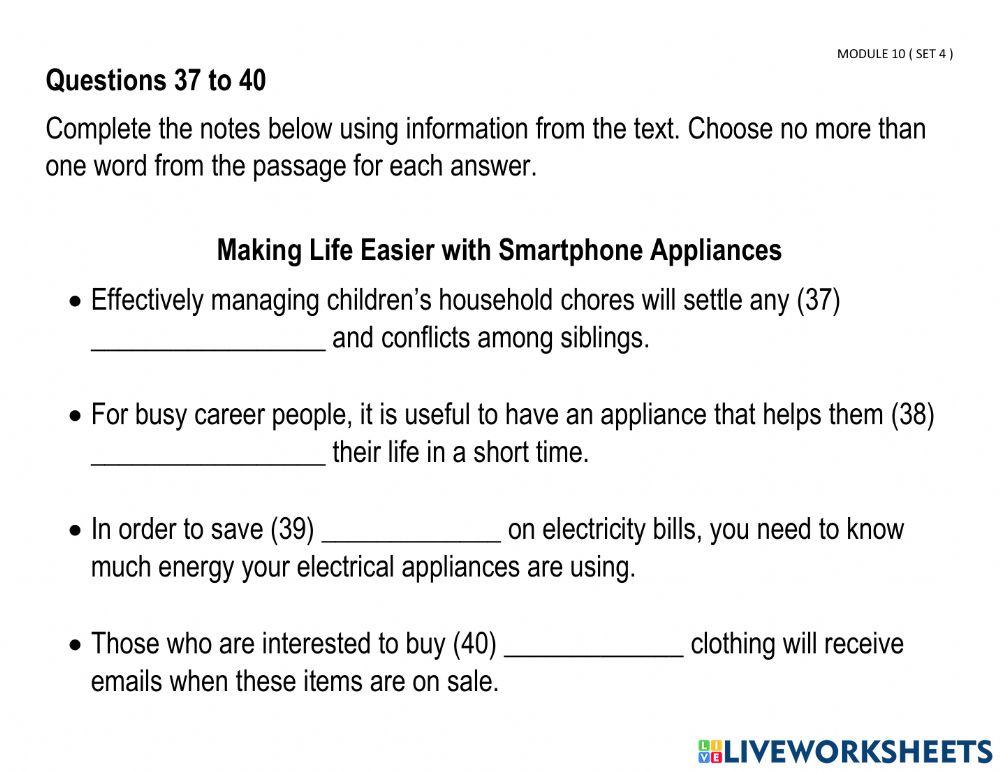 Module 4 (paper1 :part 5) worksheet | Live Worksheets