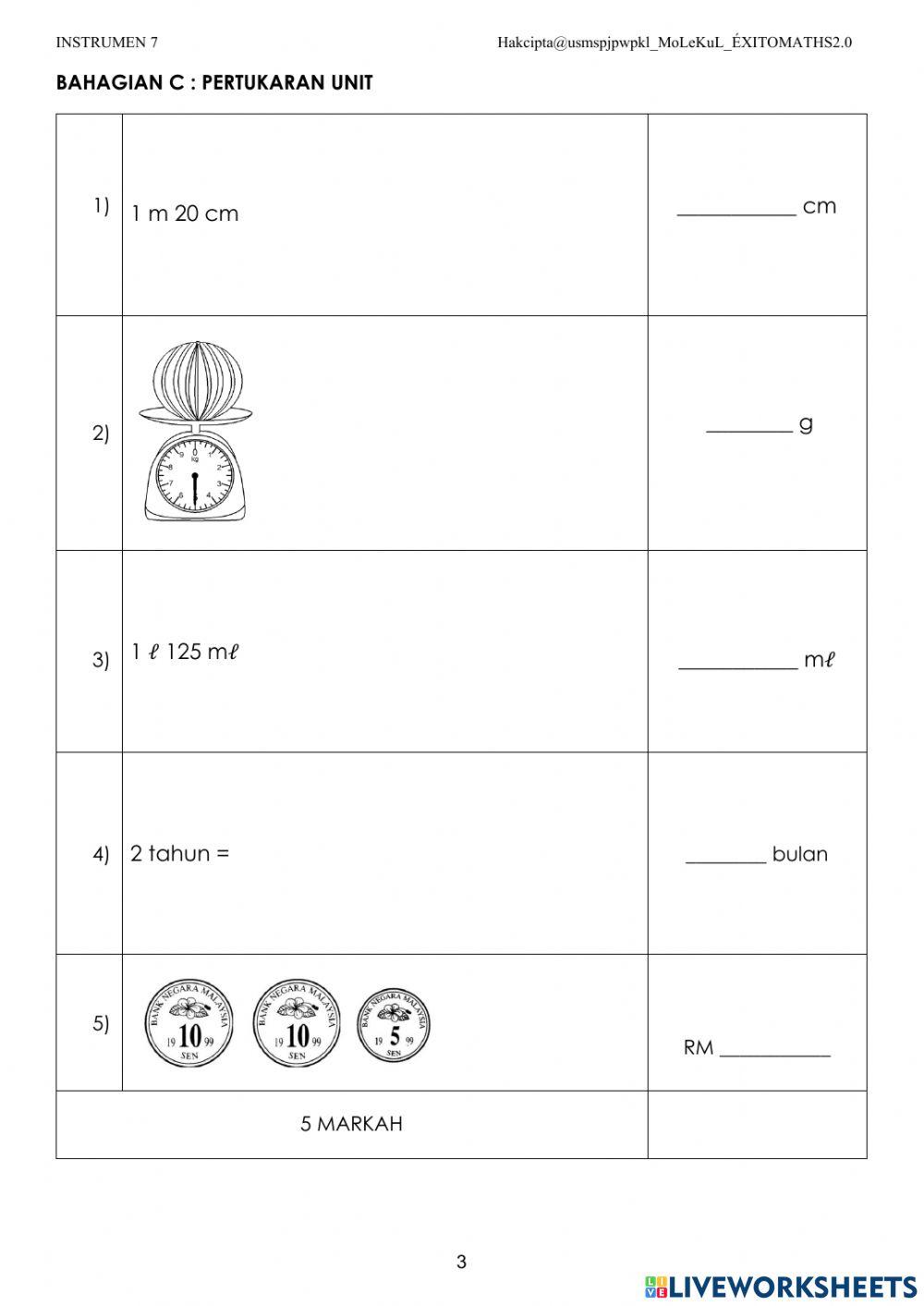 COUNT IT FAST instrumen 7 worksheet | Live Worksheets