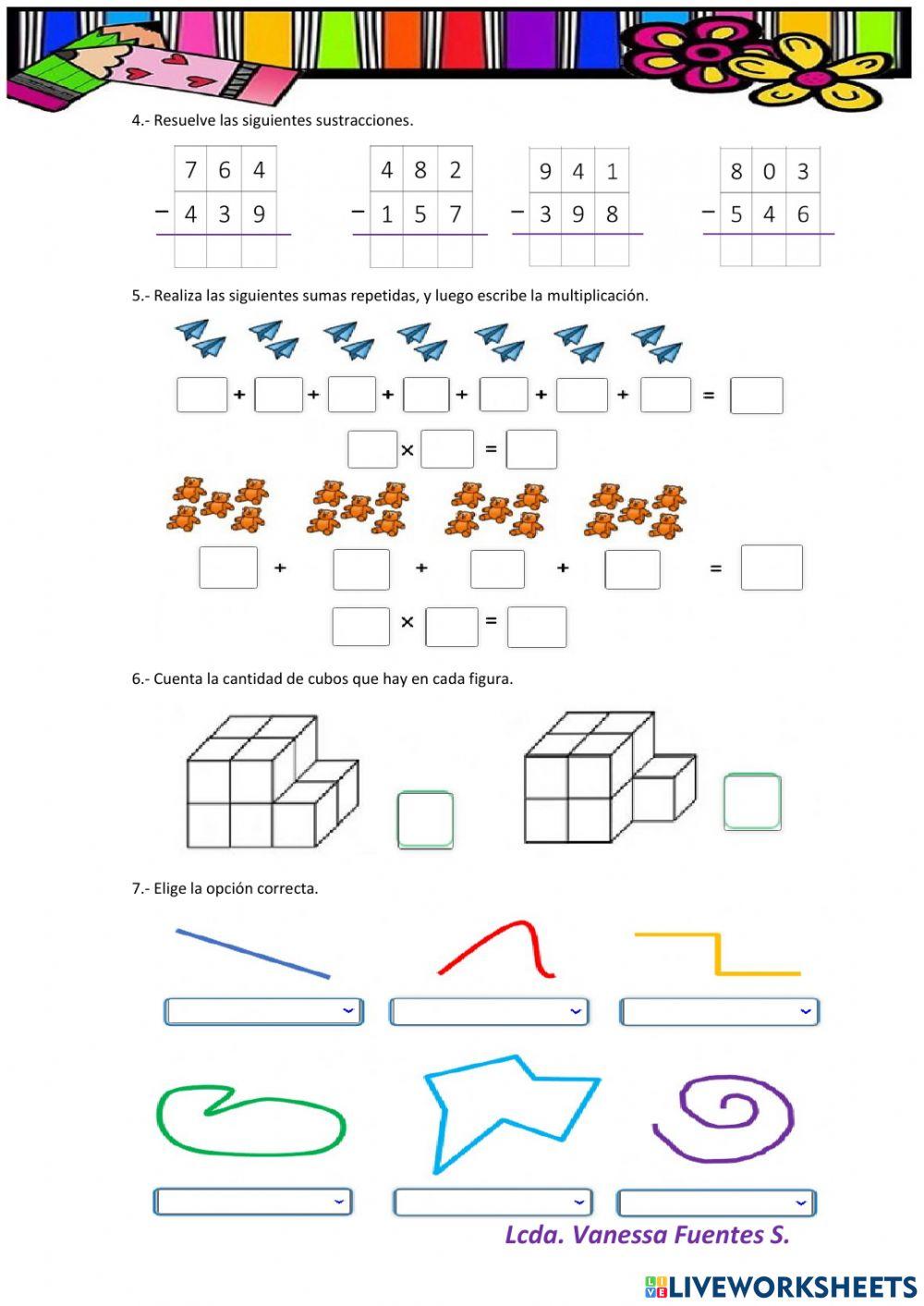 Lecciòn Matemàticas online exercise for 3er grado | Live Worksheets