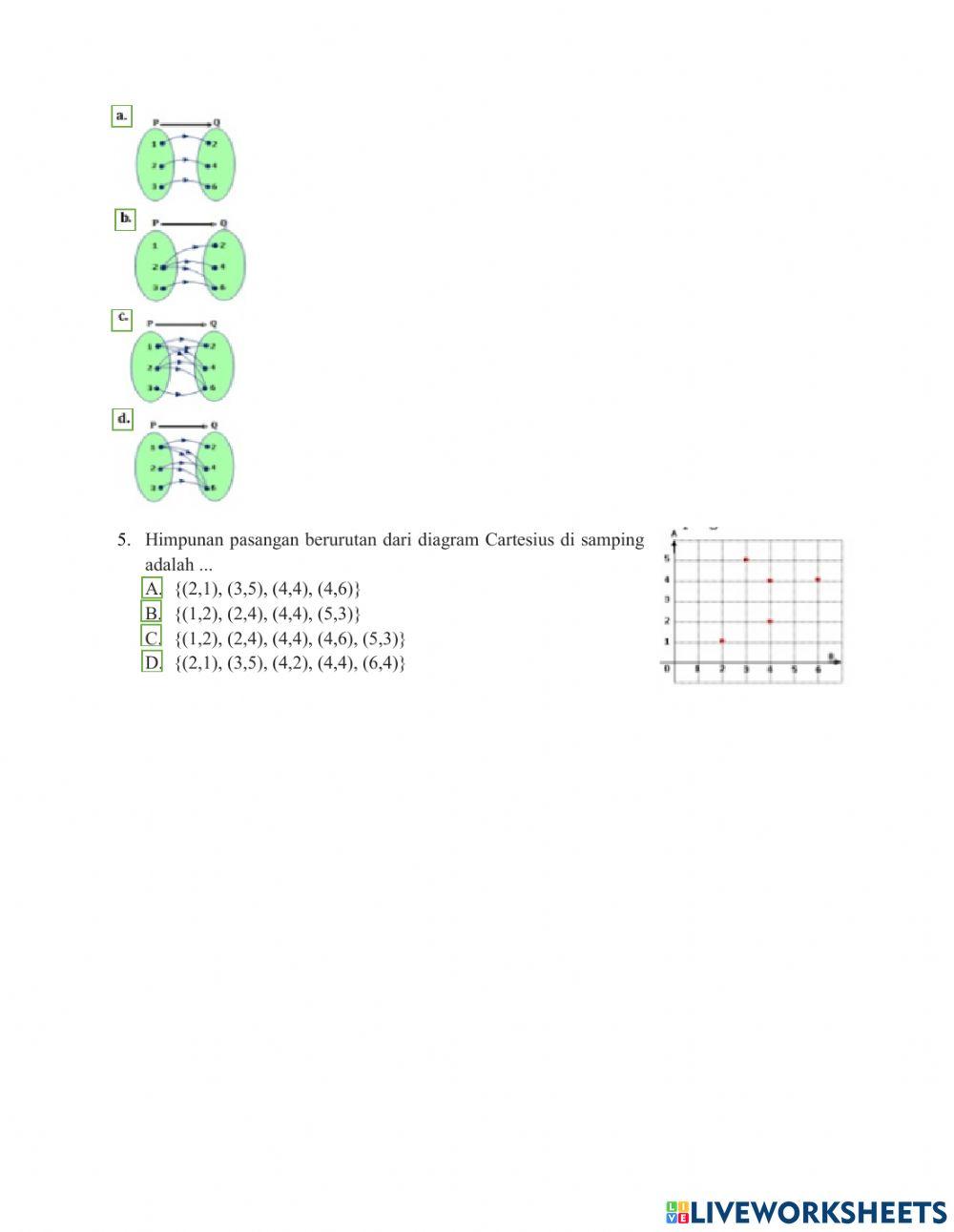 Relasi exercise for 8 | Live Worksheets