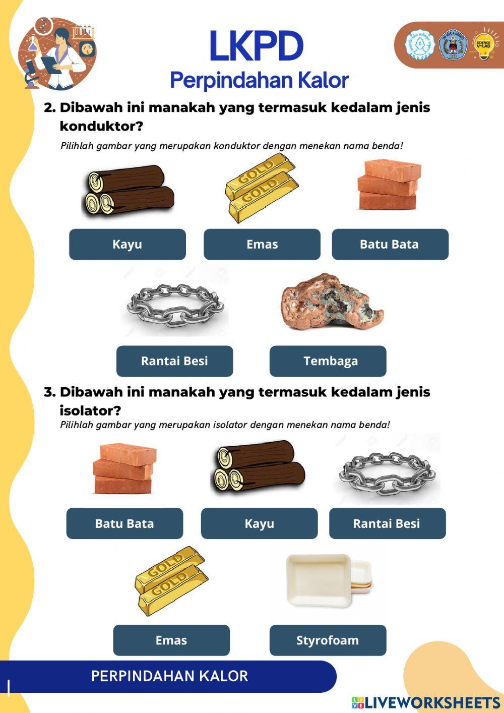 LKPD Perpindahan Kalor activity for 7 | Live Worksheets