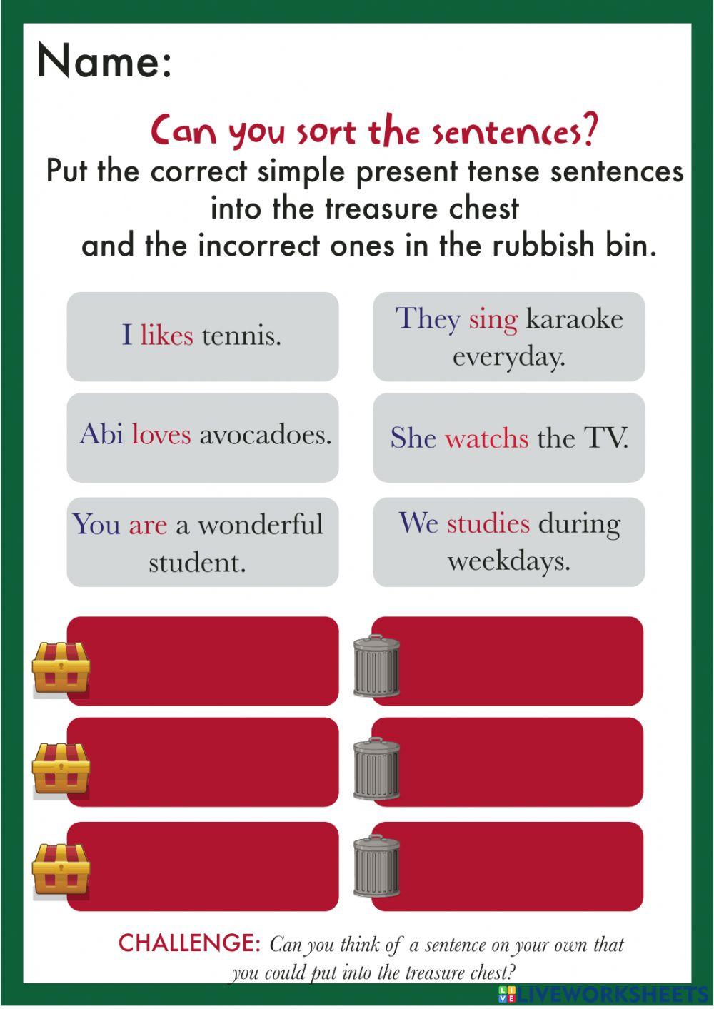 Present Simple Tense online exercise for Grade 2 | Live Worksheets