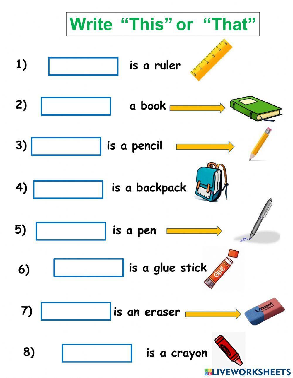 This or that English as a Second Language (ESL) exercise | Live Worksheets