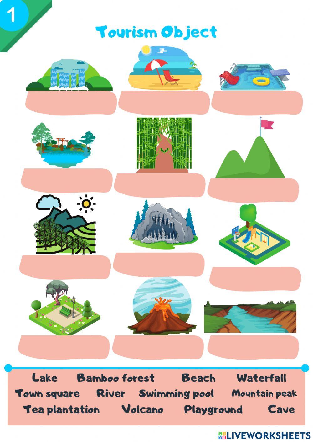 Tourism Object | Free Interactive Worksheets | 1521335