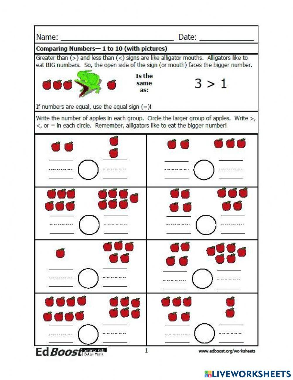 comparing numbers corbett