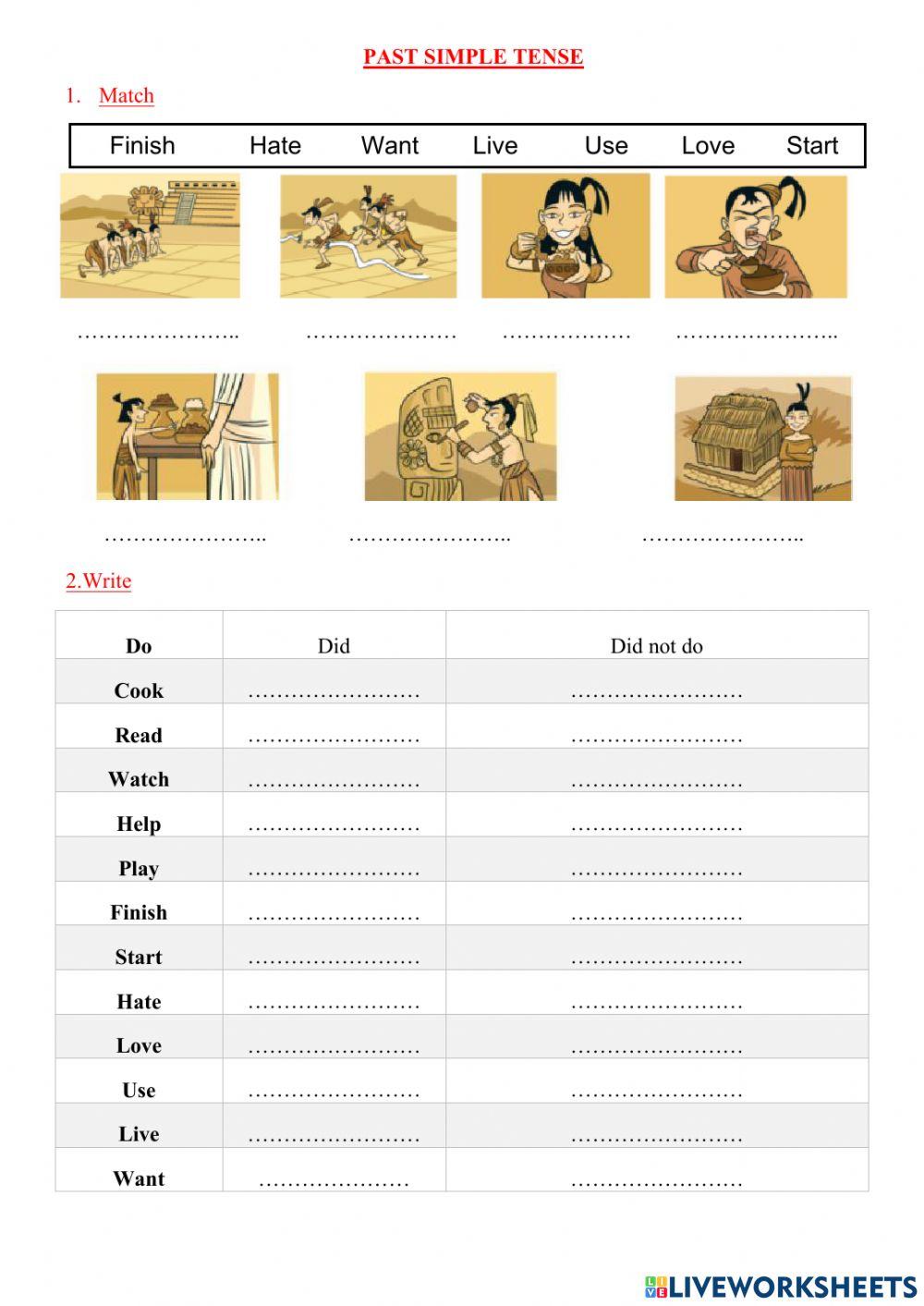 Past simple tense online exercise for 4-8 | Live Worksheets