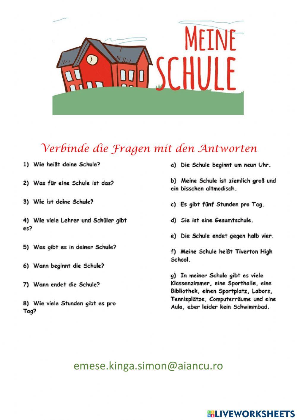 Meine Schule | Free Interactive Worksheets | 5205355