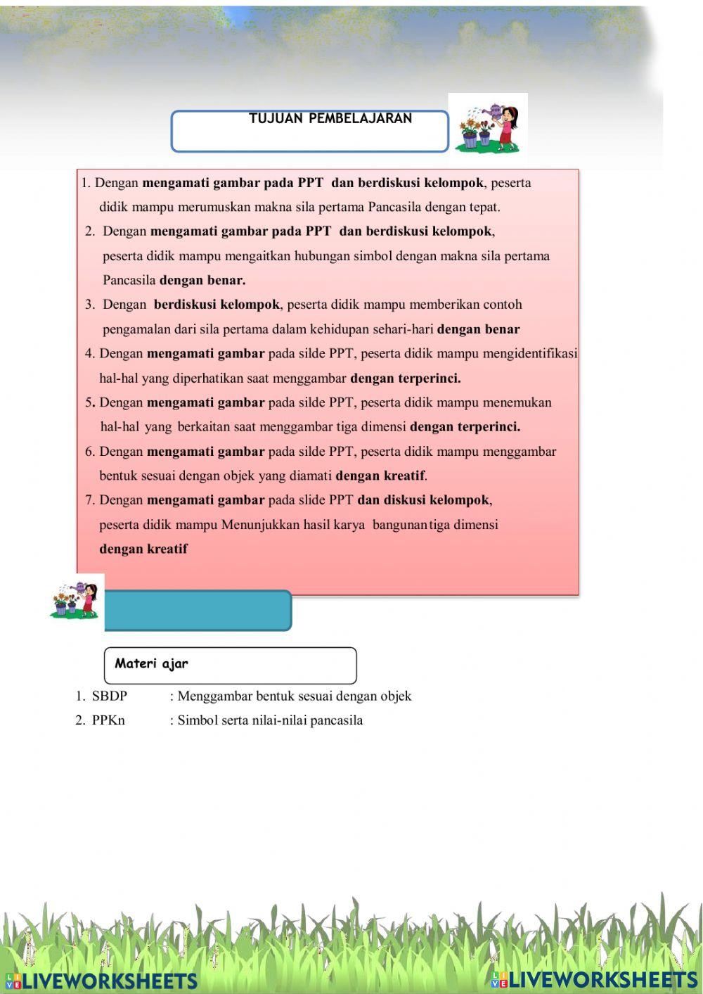 LKPD tema 4 sub tema 1 worksheet | Live Worksheets