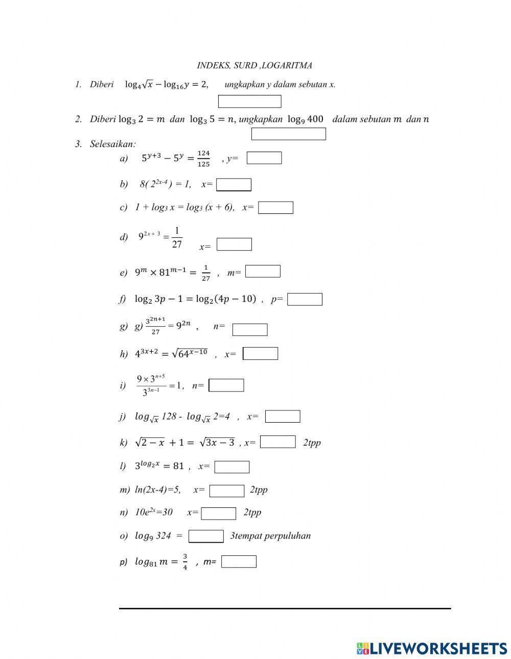 1522353 | Indeks,surd,logaritma | zanadon