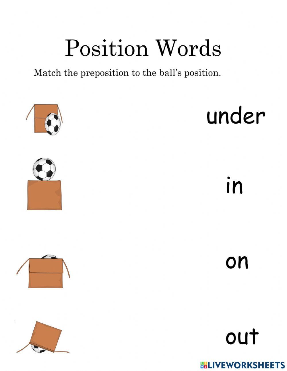 Preposition Words 2 online exercise for | Live Worksheets